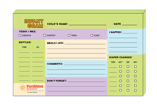 Infant Gram Parent Note Pad